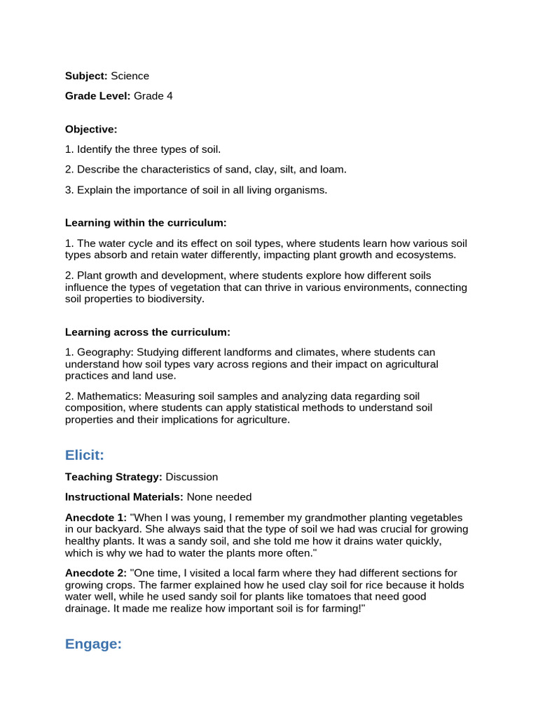 lesson_plan (1) | PDF | Soil | Loam
