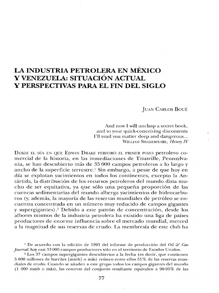Industria Petrolera en Mexico - Perspectiva | PDF | Petróleo | Venezuela