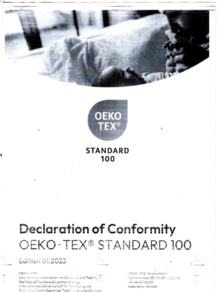 Beconnected Labeling PLC Stamp and Signed STANDARD 100 by OEKO-TEX® - Declaration of Conformity ...