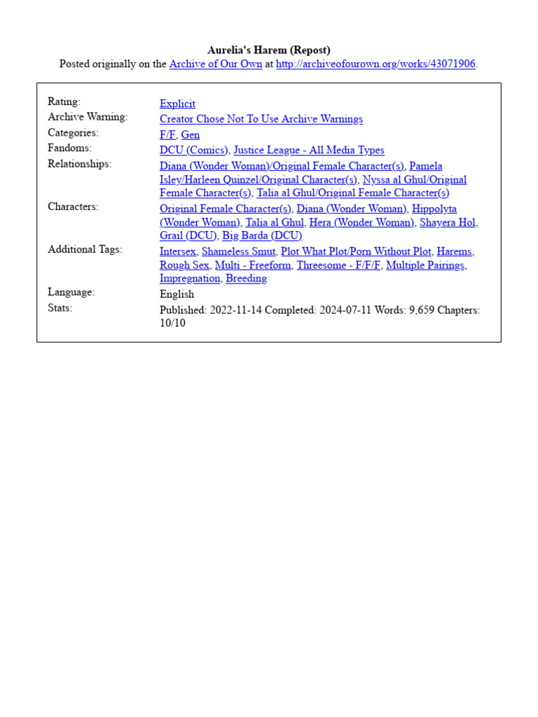 Aurelia's Harem: A Steamy Adventure | PDF | Wonder Woman