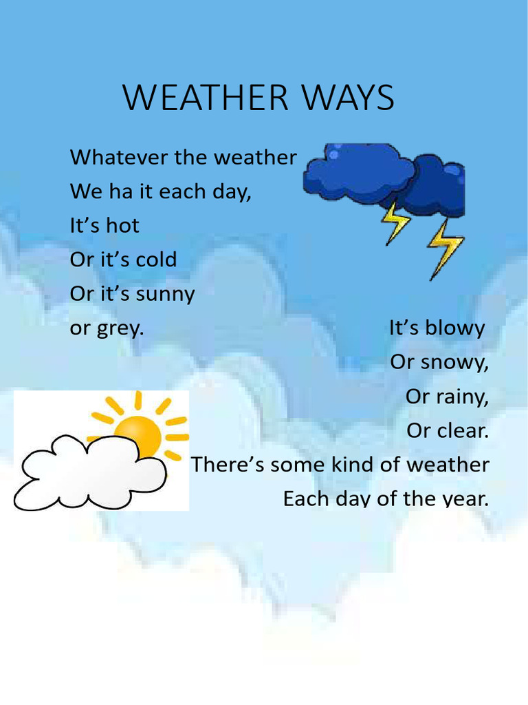 Weather Ways Poem Print | PDF