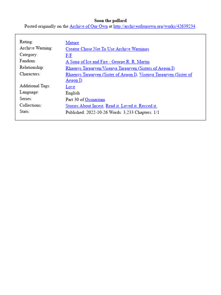 Soon The Pollard | PDF | World Of A Song Of Ice And Fire