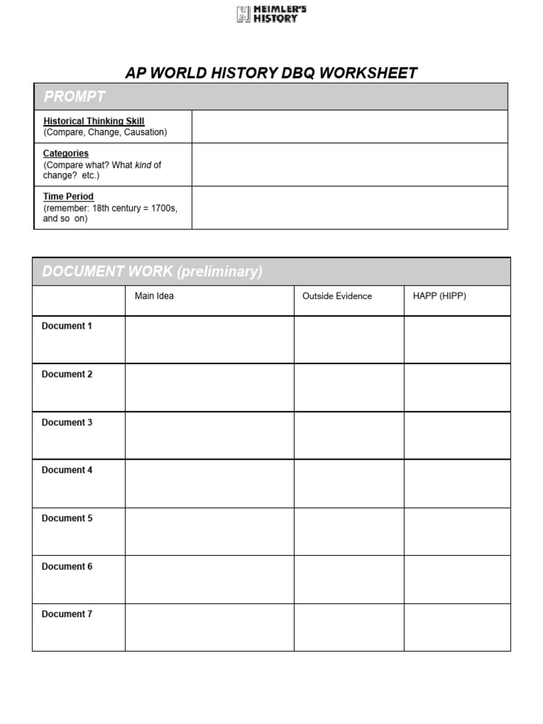 AP World History DBQ Guide | PDF