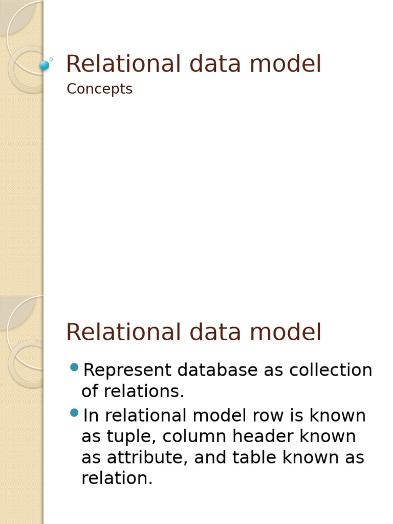 Relational Data Model | PDF | Relational Model | Relational Database