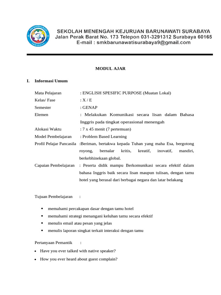 Modul Ajar Esp X PH | PDF
