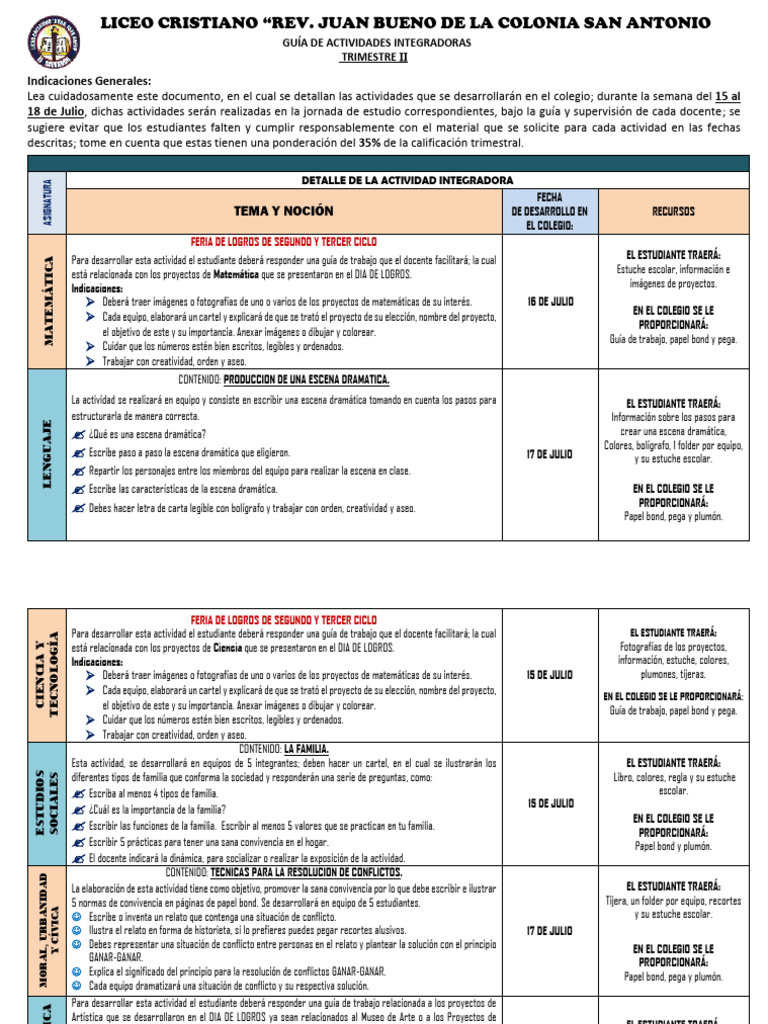 6° Detalle Act. Integ. Ii-T | PDF
