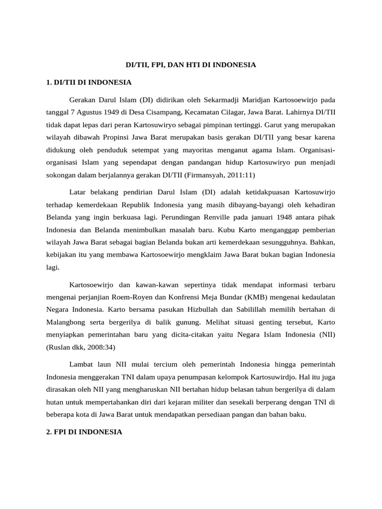 HTI, NII, FPI di Indonesia | PDF