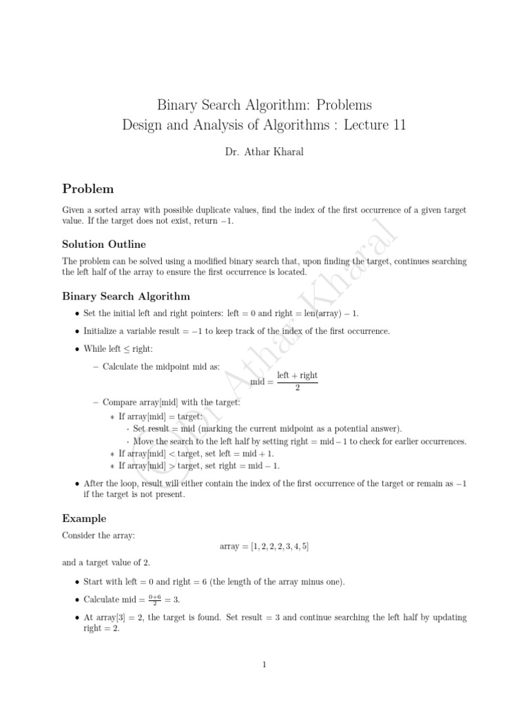 Lec 11 - Binary Searc Algo Problems | PDF | Theoretical Computer Science | Applied Mathematics