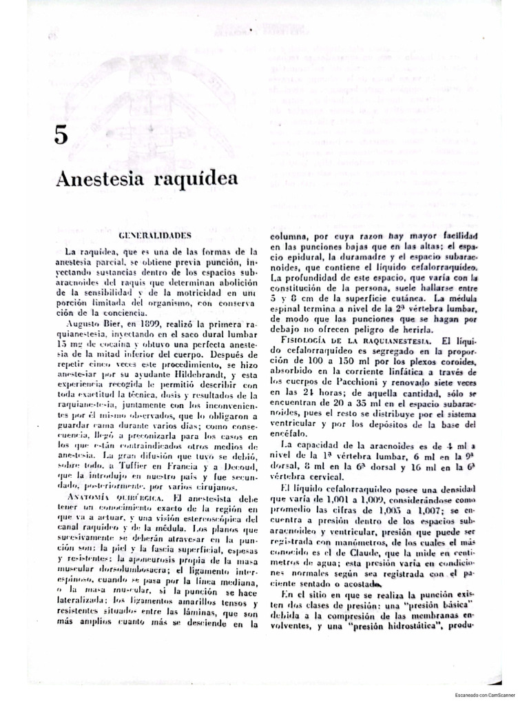 5. Anestesia Raquidea | PDF