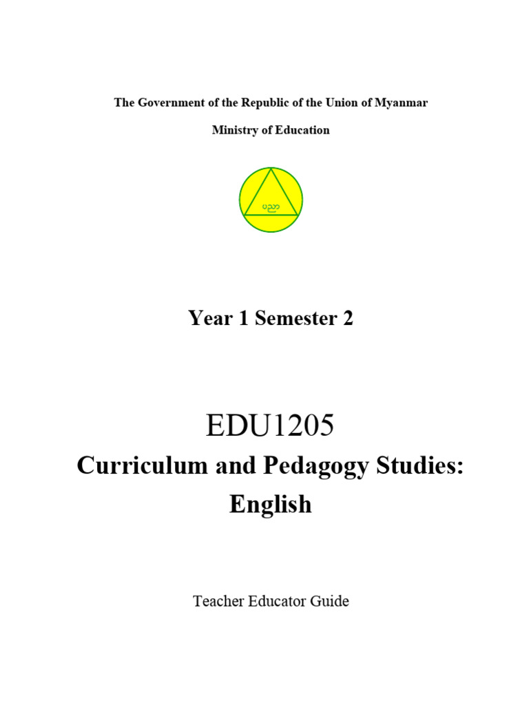 Pedagogy of English Year 1 Semester 2 | PDF | Teachers | Curriculum