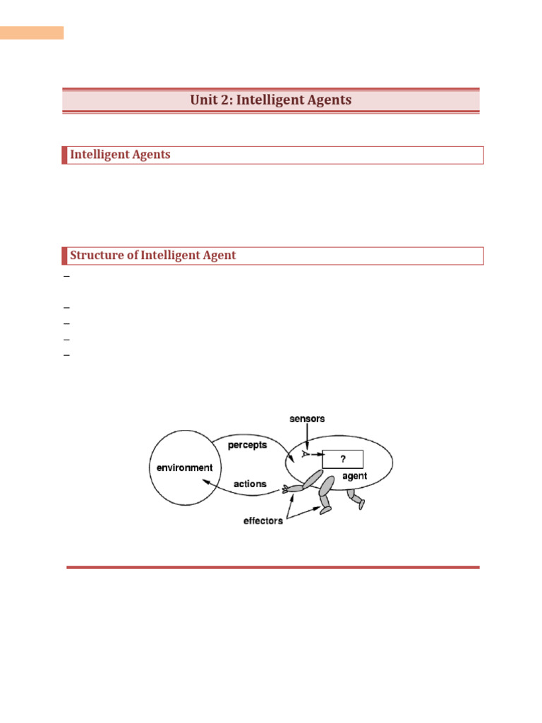 AI_Unit_2_Intelligent Agents | PDF | Artificial Intelligence | Intelligence (AI) & Semantics