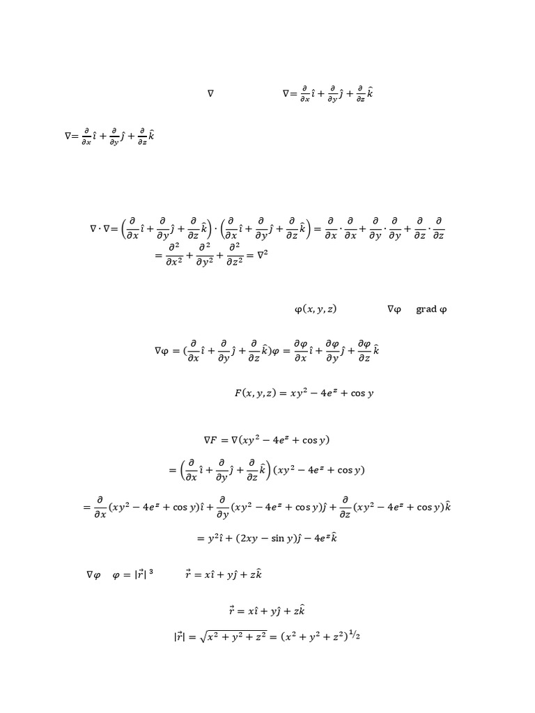 Gradient, Divergence, and Curl Explained | PDF | Physics ...