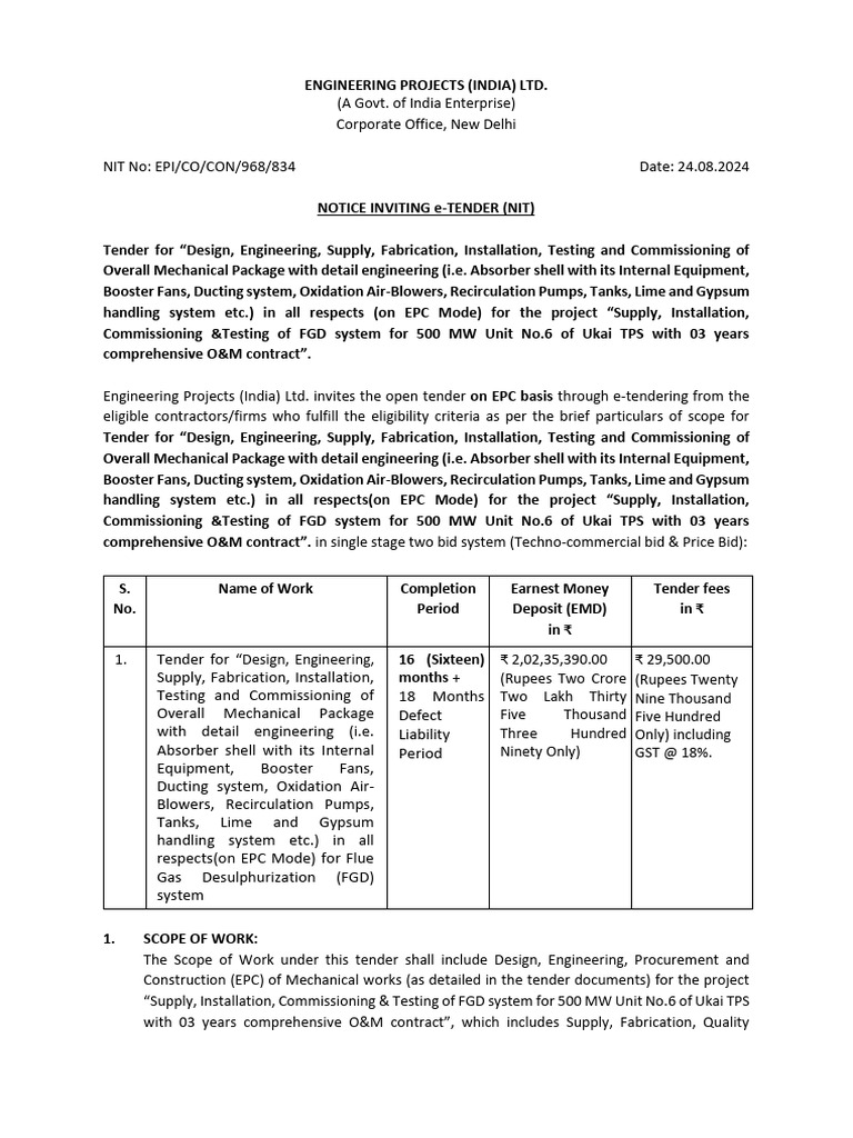 02. Tendernotice_1 | PDF | Joint Venture | Consortium