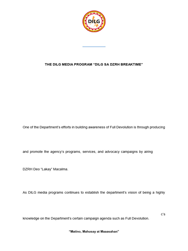 DILG Awareness Survey on Mandanas Ruling | PDF | Mass Media | Broadcasting