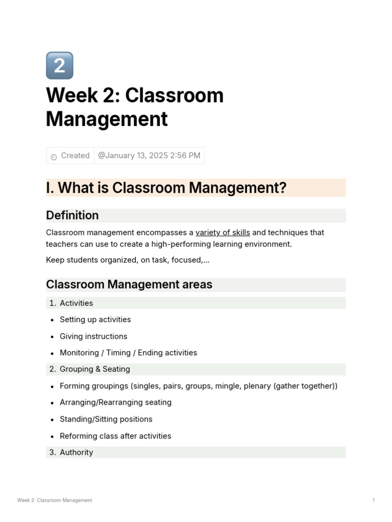Module 1 - Classroom Management | PDF | Classroom Management | Classroom