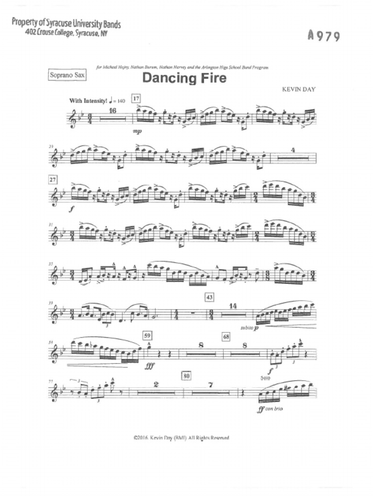 0071 Day - Dancing Fire - 12 Soprano Sax | PDF