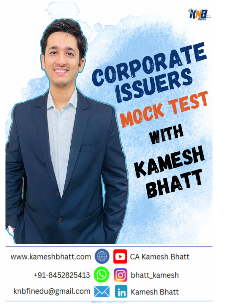 Corporate Issuers Mock Test Overview | PDF | Capital Structure ...