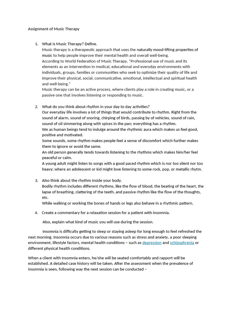 Assignment of MT | PDF | Insomnia | Sleep