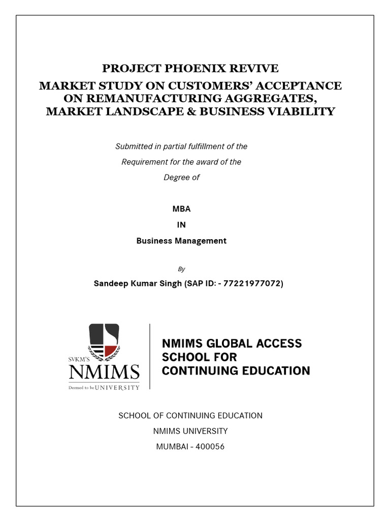 Project Phoenix Revive - Mba - Nmims | PDF | Life Cycle Assessment ...