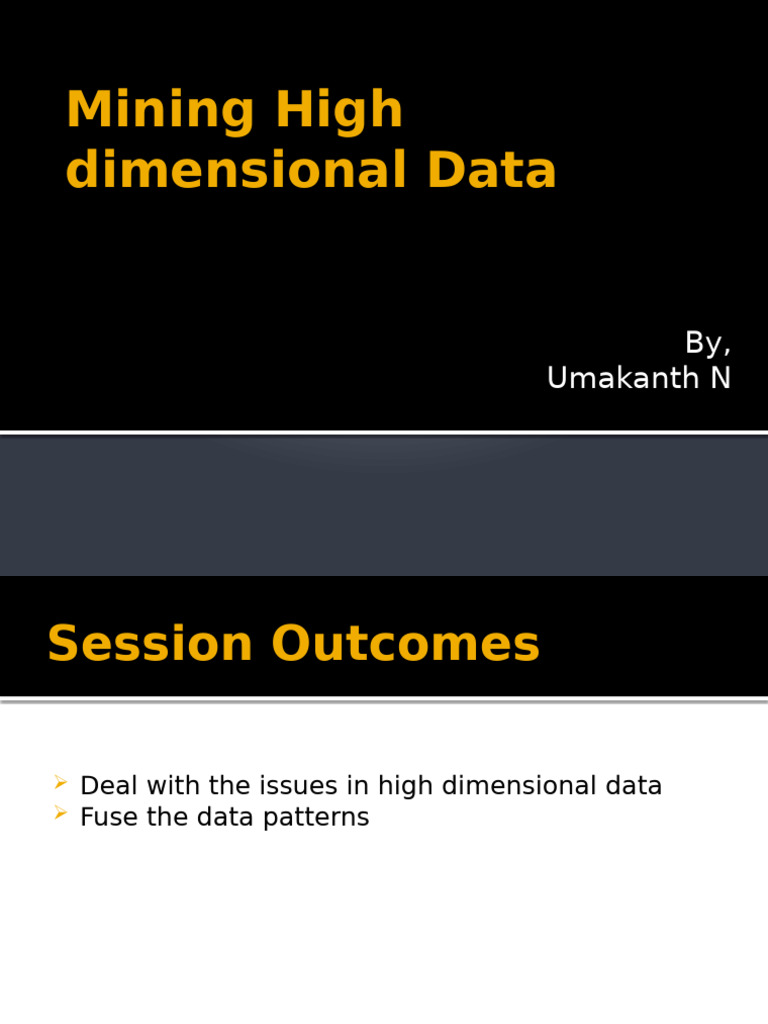 High Dimensional Data Mining Techniques | PDF | Bioinformatics ...