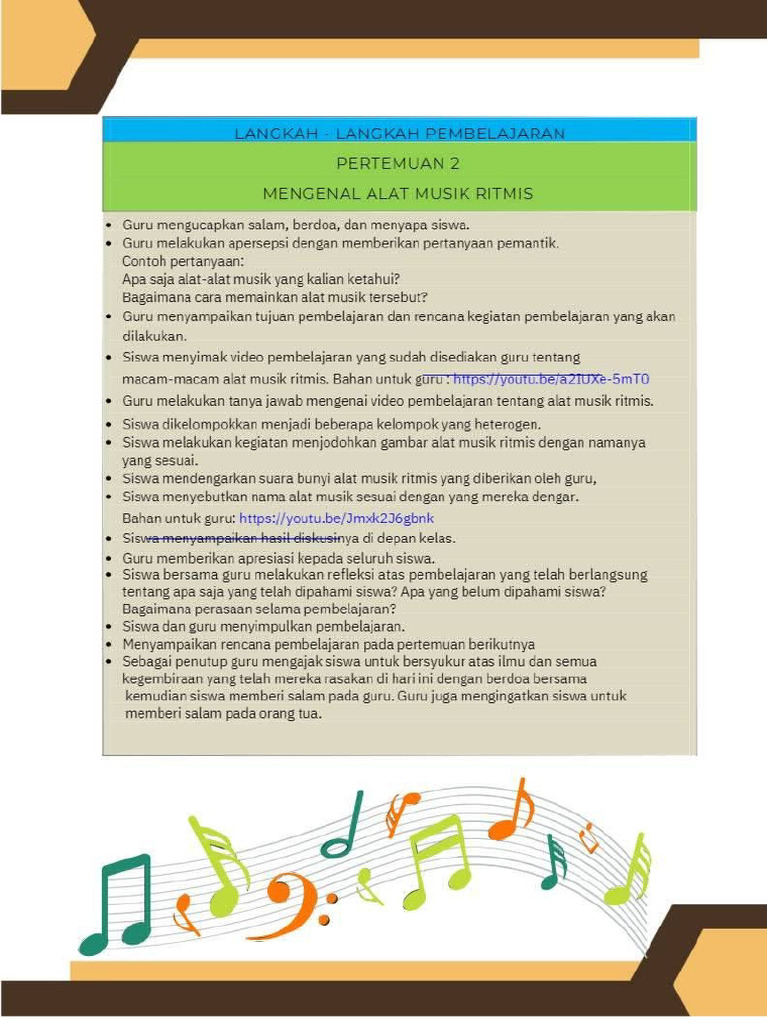Seni Musik Unit 1 Pert 2 Semester 1 | PDF