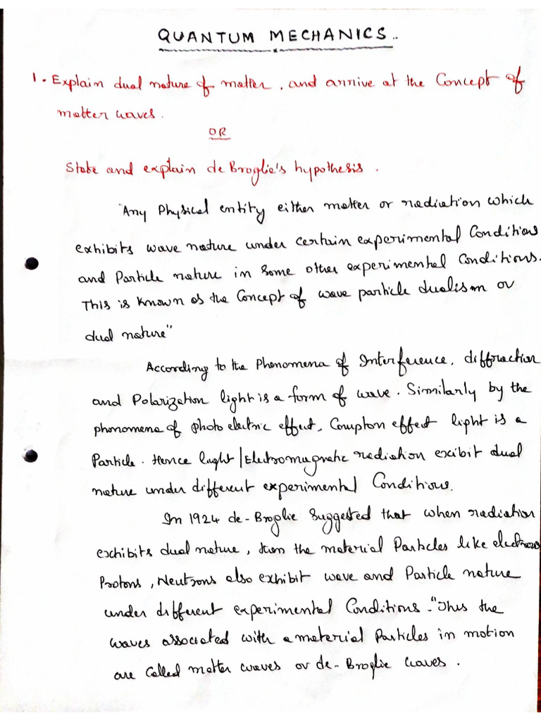 Quantum Mechanics | PDF