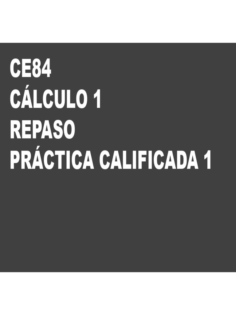 Ce84 Sem4 Clase 4.1 Repaso PC1 | PDF