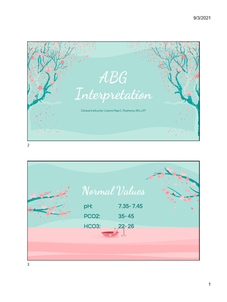 ABG Interpretation Handout | PDF | Endocrine | Metabolism