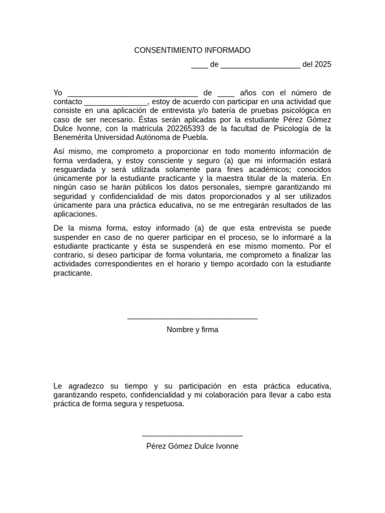 Consentimiento Informado | PDF