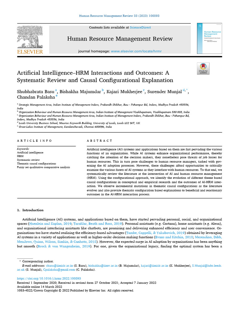 AI and HRM: Systematic Review Insights | PDF | Human Resource ...