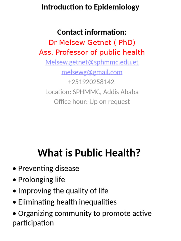 Introduction to Epidemiology Basics | PDF | Epidemiology | Infection