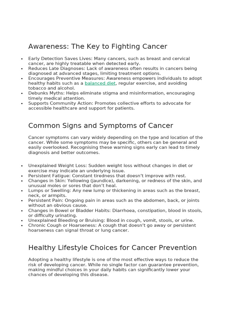 Awareness - cancer | PDF | Cancer | Breast Cancer
