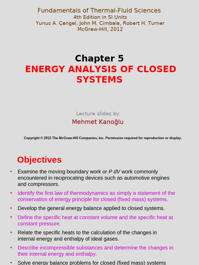 SI FTFS 4e Chap05 Lecture | PDF | Gases | Enthalpy
