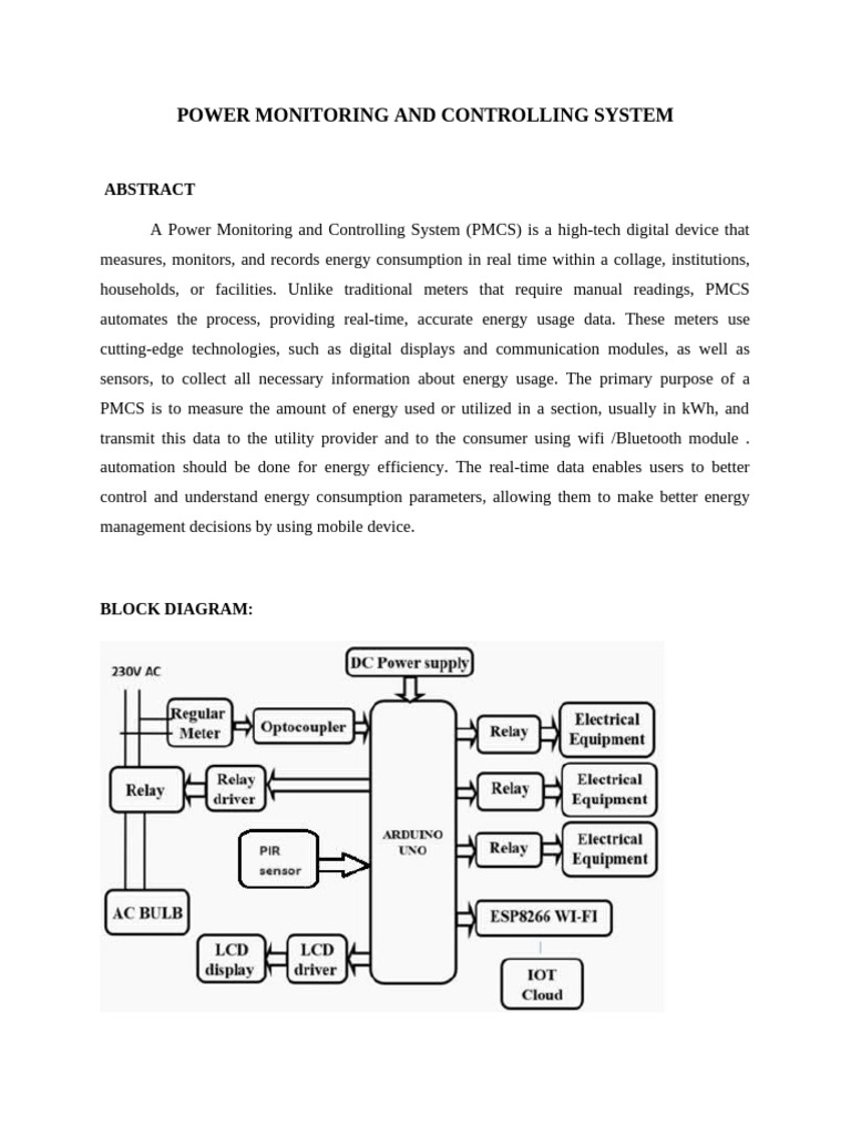 Smart Power Monitoring System Overview | PDF | Energy Conservation ...