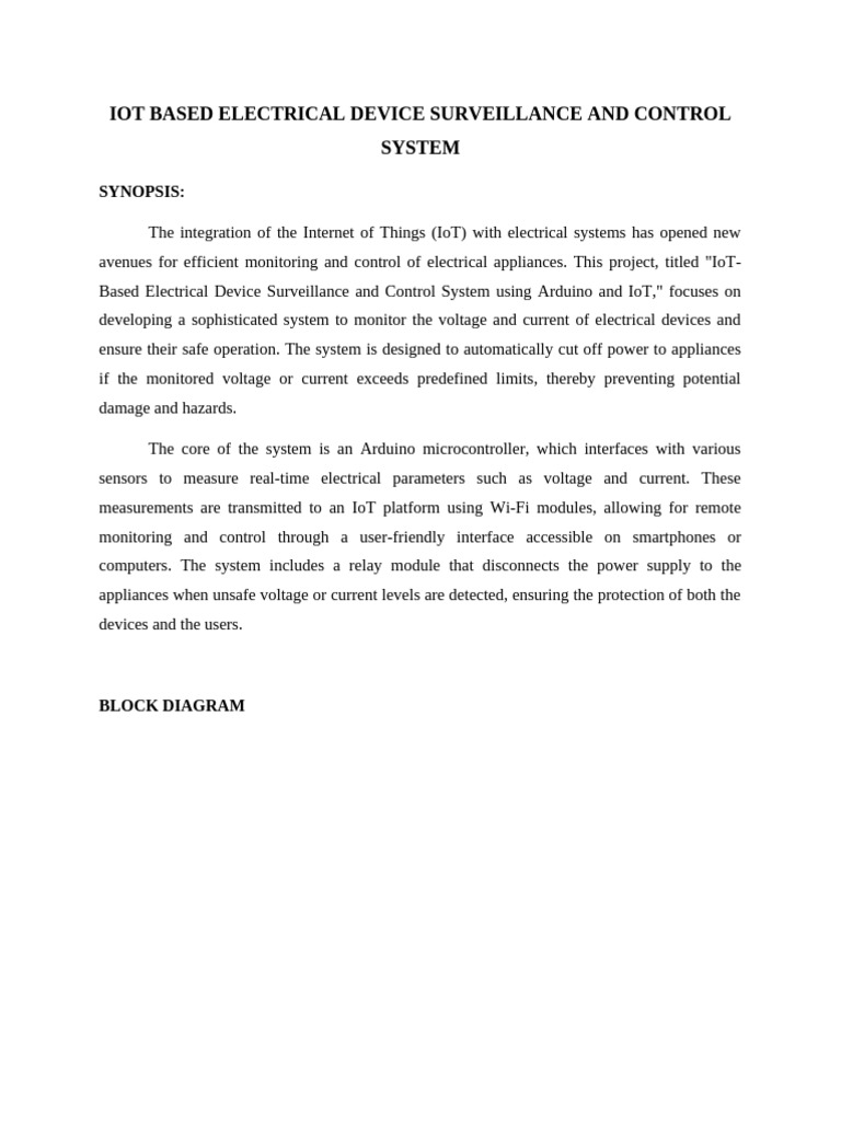 Iot Based Electrical Device Surveillance and Control System | PDF | Internet Of Things | Smart Grid