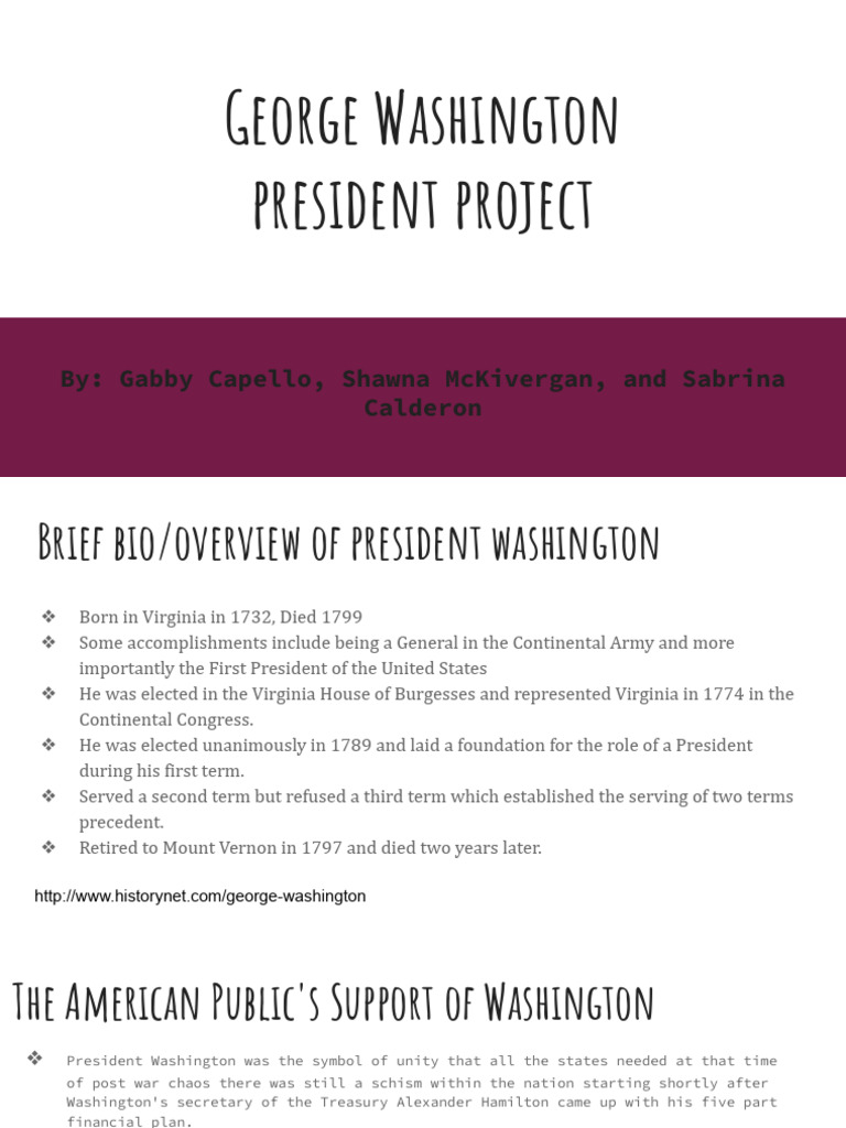 George Washington's Presidency Overview | PDF | Alexander Hamilton ...