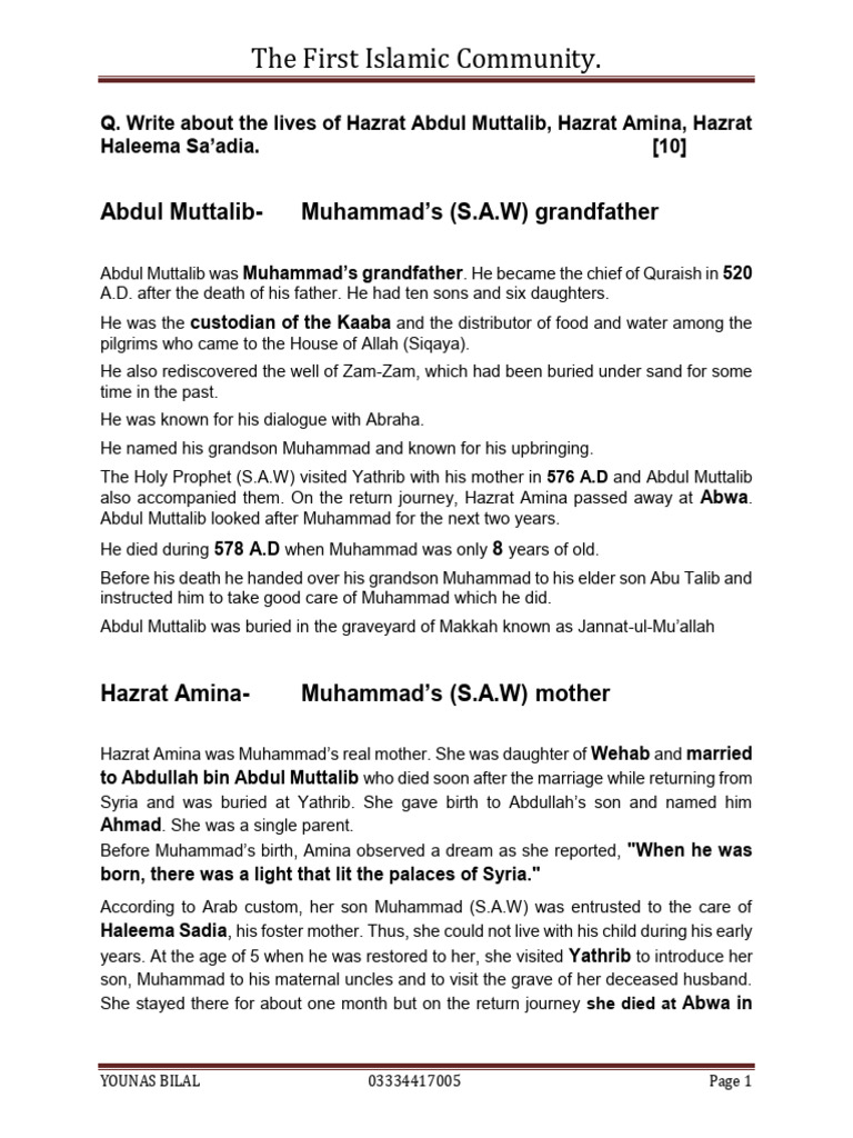 The First Islamic Community, 25 St | PDF | Muhammad | Umar