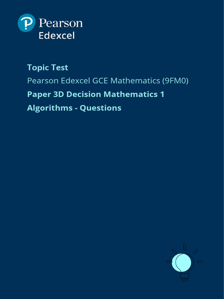 9FM0 Topic Test - D1 - 1 - Algorithms PDF | PDF | Algorithms ...
