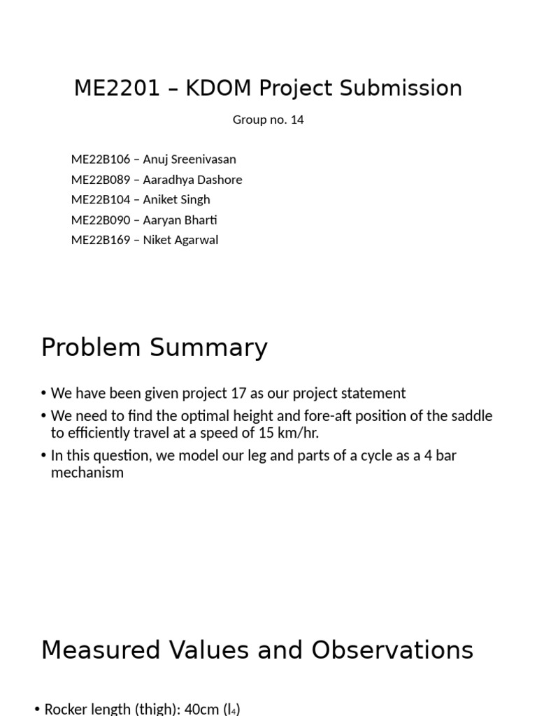 ME2201 – KDOM Project Presentation | PDF