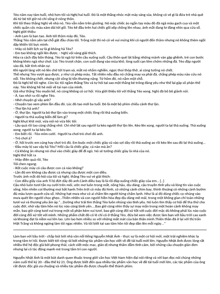 phân tích nhân vật tèo | PDF