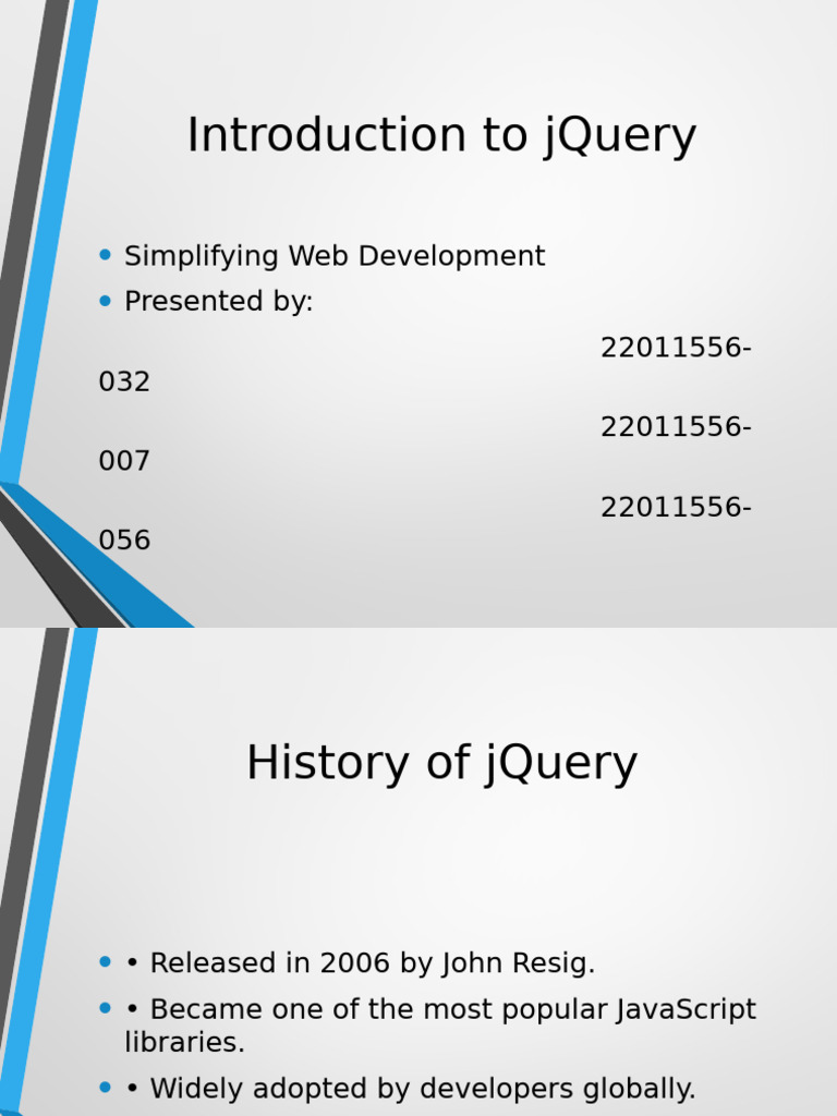 jQuery: A Comprehensive Guide | PDF | J Query | Ajax (Programming)