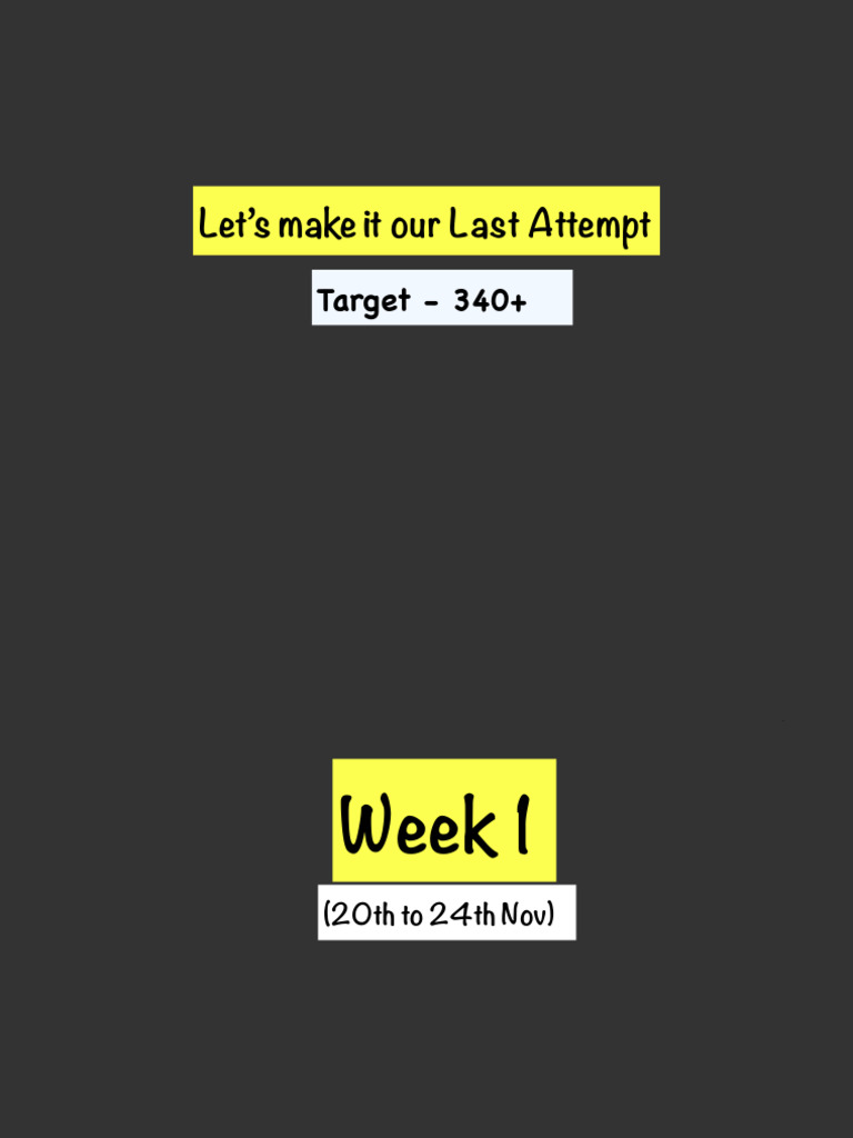 Let’s Make It Our Last Attempt Week 1 | PDF