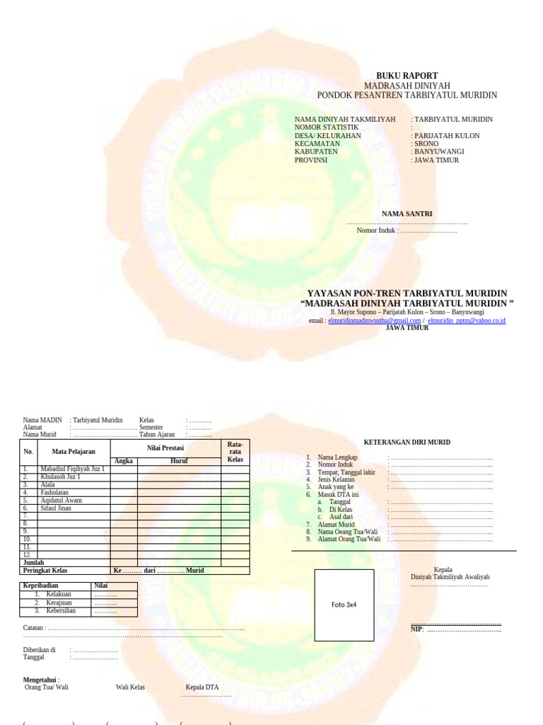 Buku Raport Template | PDF