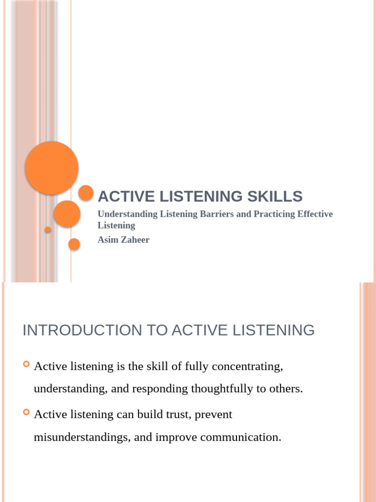 Active Listening Skills | PDF