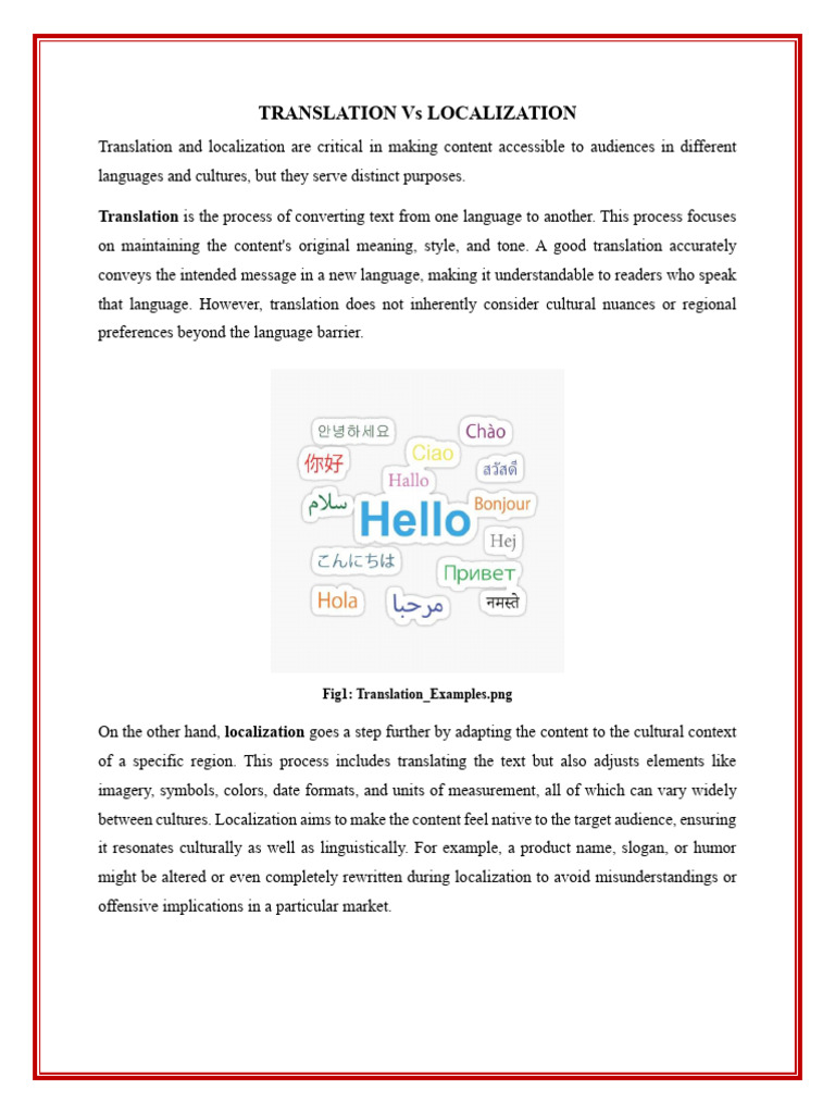 TRANSLATION Vs LOCALIZATION | PDF