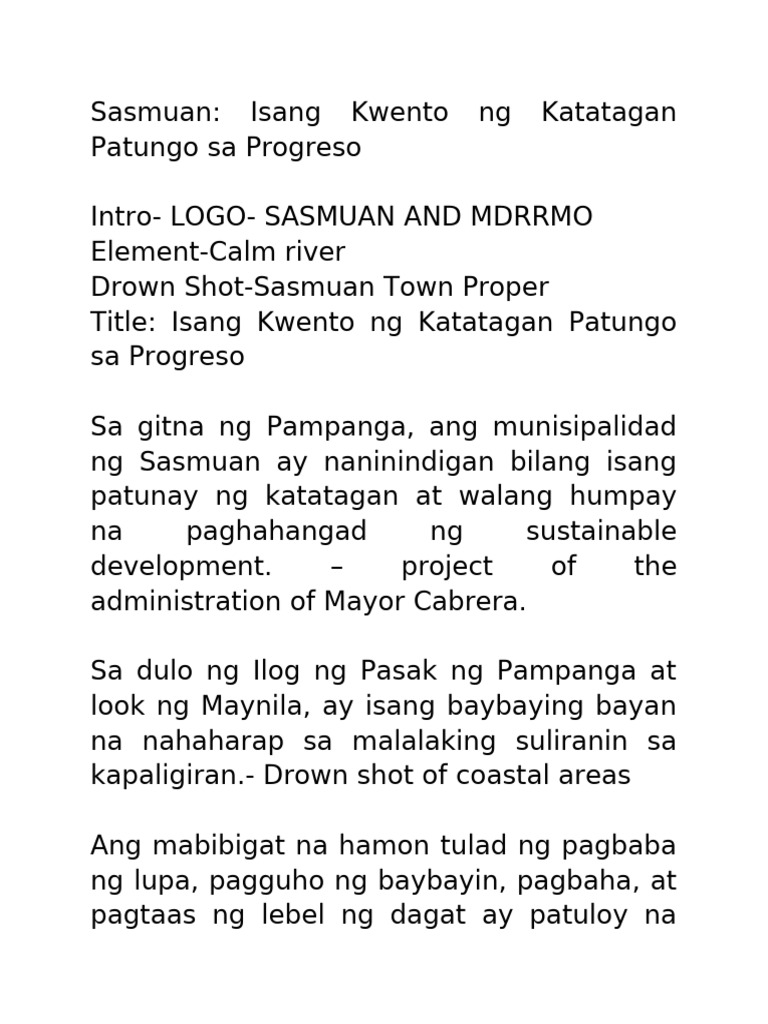 Sasmuan Script Sa MDRRMO | PDF