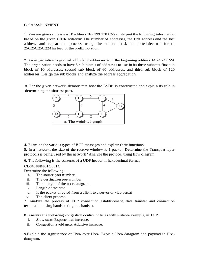 CN Assignment | PDF