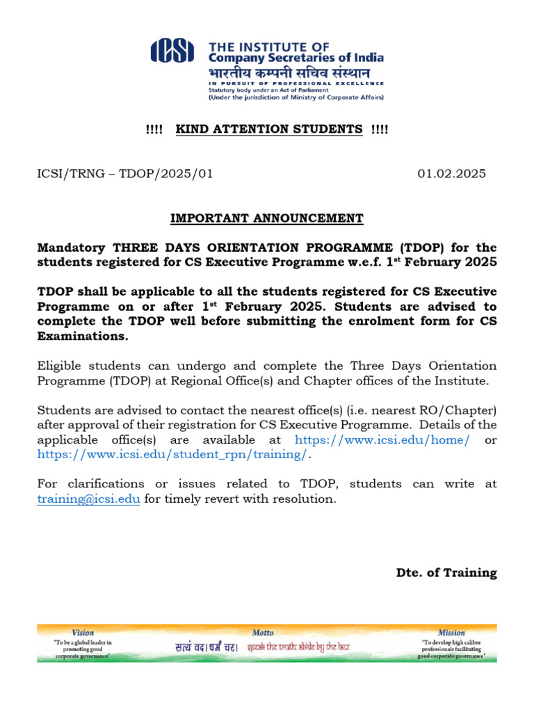 Tdop 03022025 | PDF