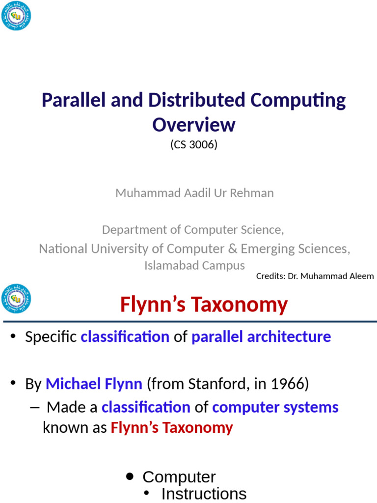 CS-3006_3_ParallelArchitectures | PDF | Central Processing Unit | Computer Cluster