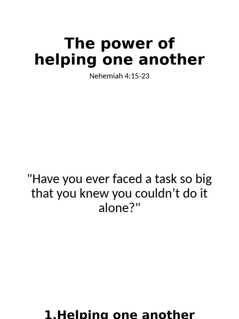 The Strength of Unity in Nehemiah | PDF
